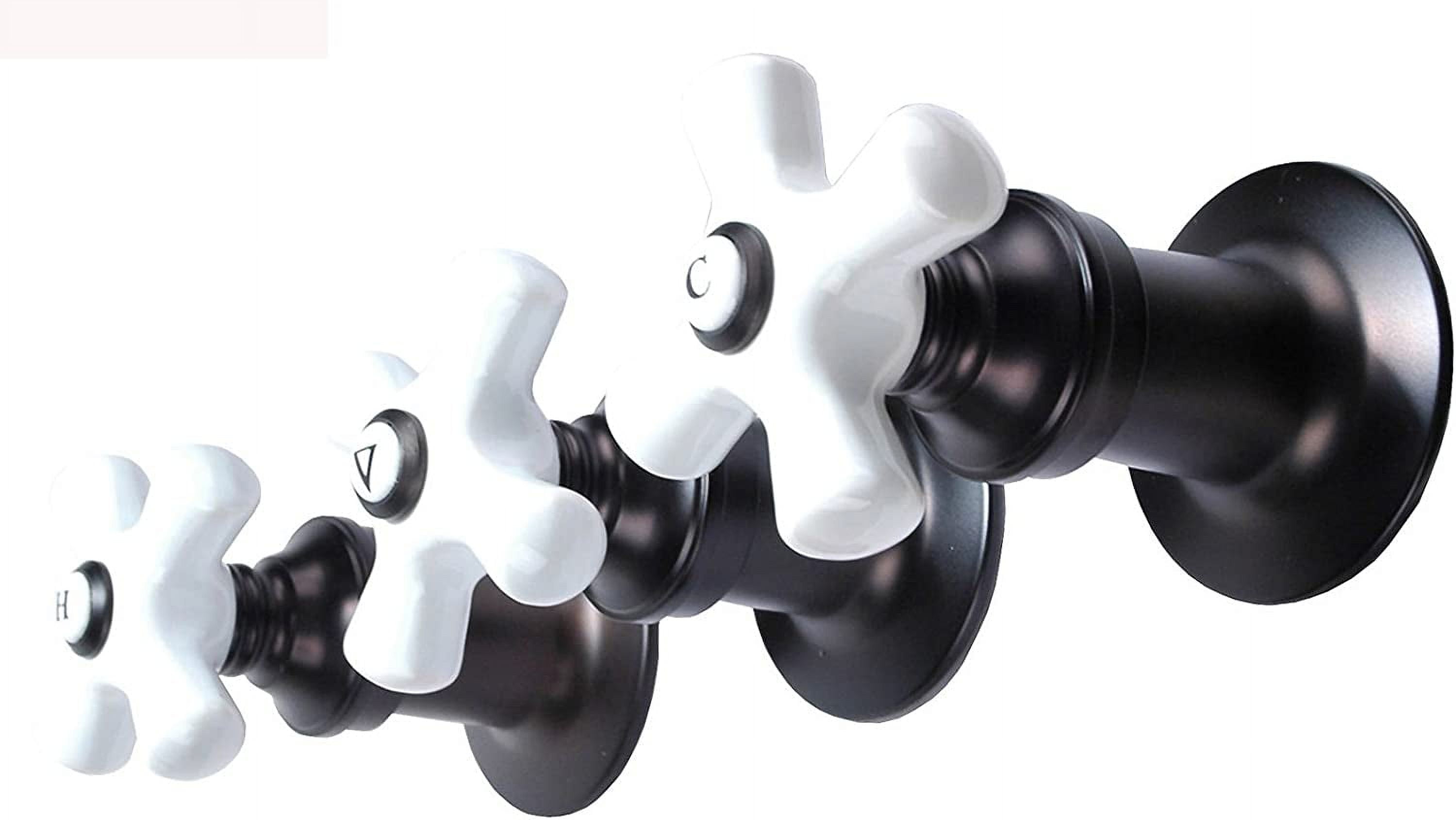 Shower Trim Kit - Porcelain Handles and Flanges (3 Pieces Each) Fits ...