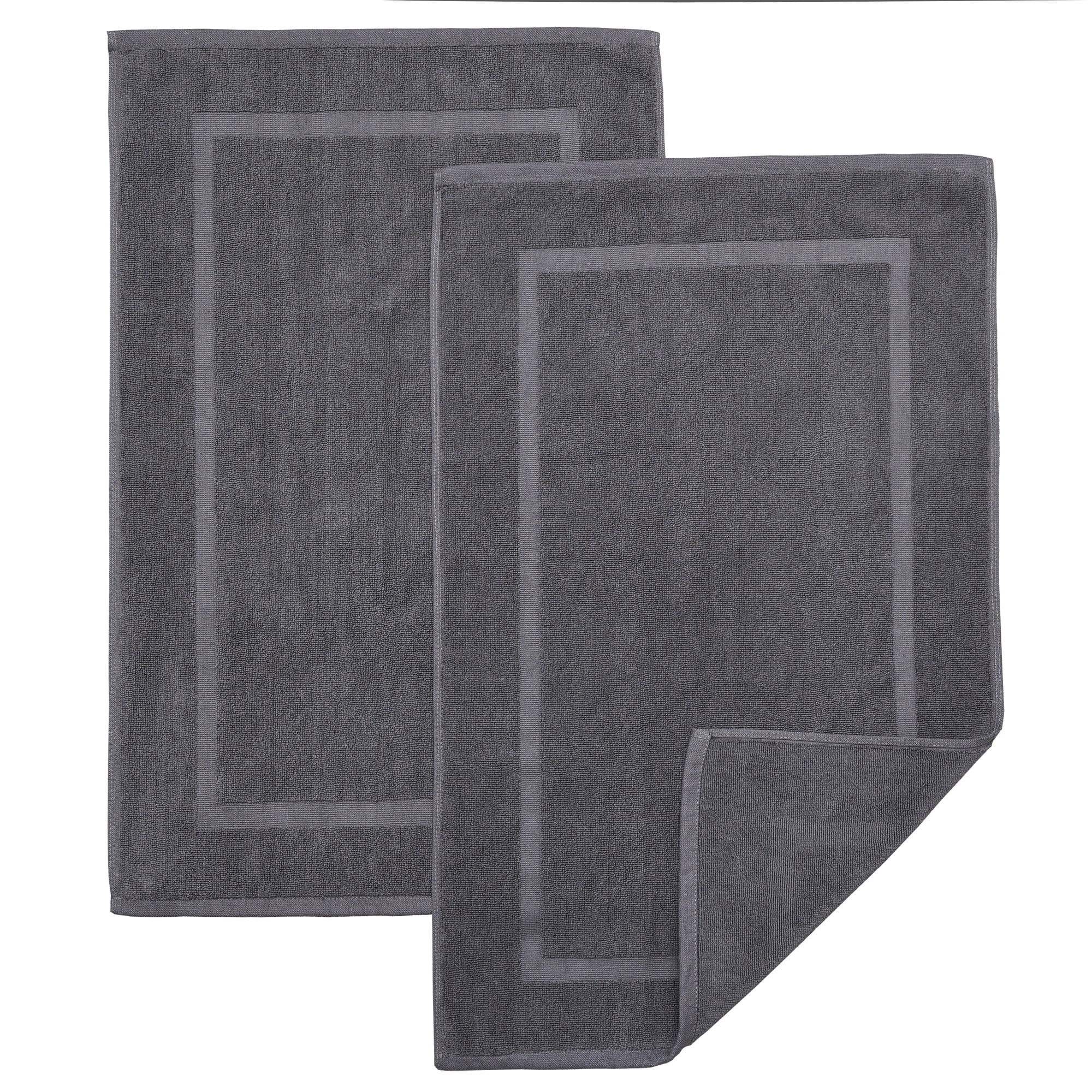 Large Quick Drying Shower-Tub Bath Towel Mat, 2 Pack Gray, Soft Cotton ...
