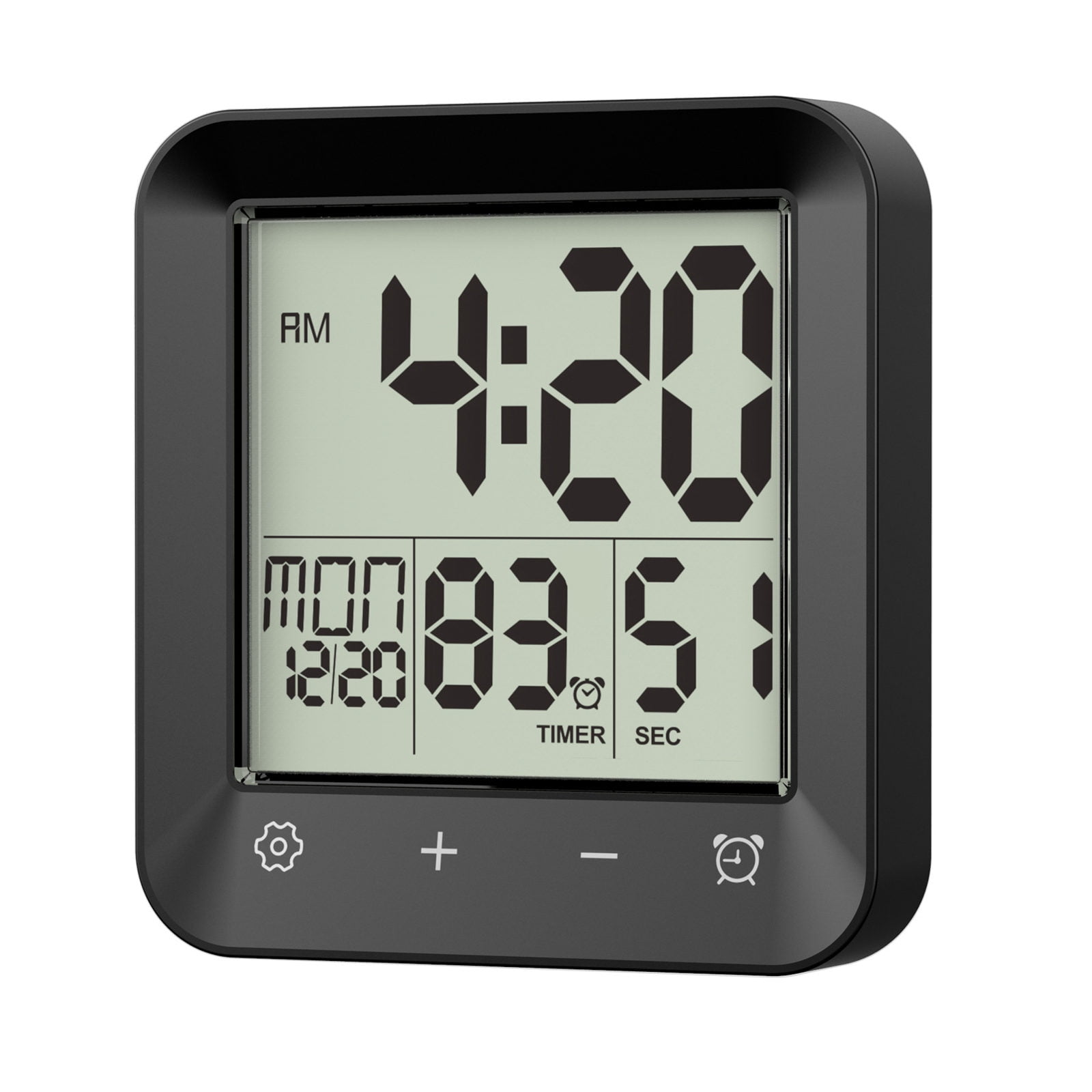 Shower Wall Clock,Digital Kitchen Timer with Alarm,Waterproof Touch ...