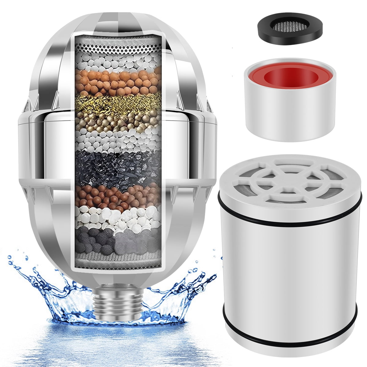 Shower Water Filter Kit 15-Stage Plastic Shower Head Filter with 1 ...