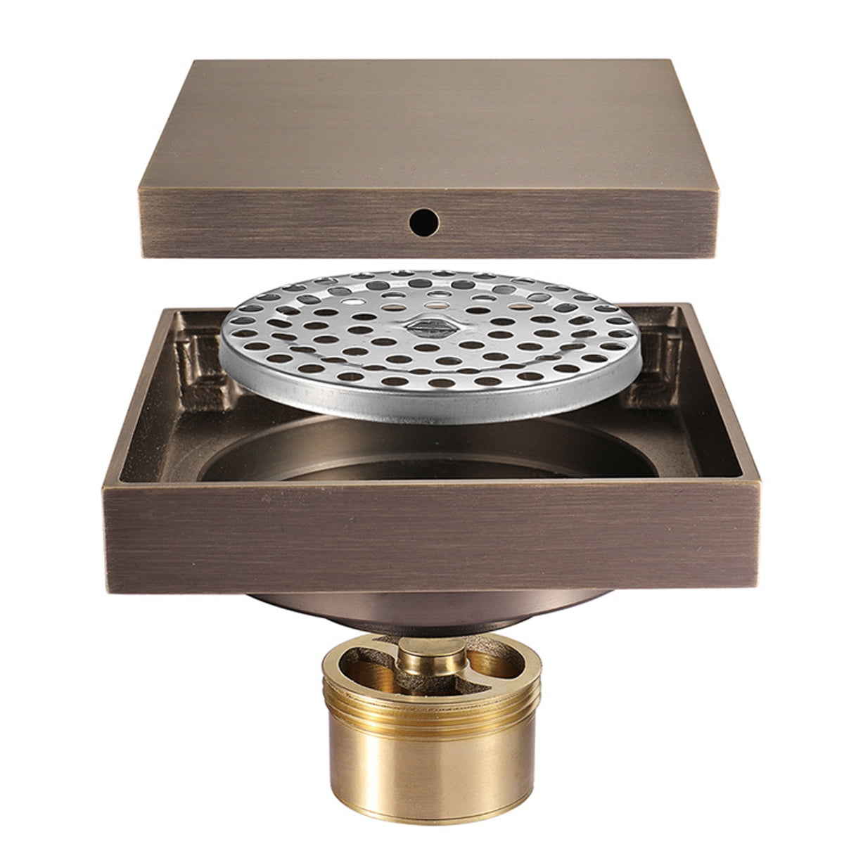 Bronze Green Square Brass Shower Drain with 10x10cm Gutter, Floor ...