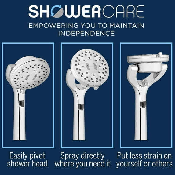 ShowerCare Pivoting Hand Held Shower Head, Chrome - Five Modes ...