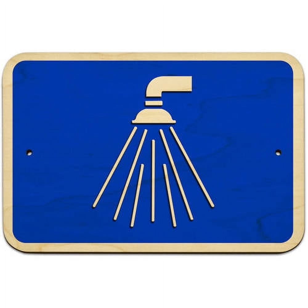 Showers 9" x 6" Wood Sign - Walmart Business Supplies