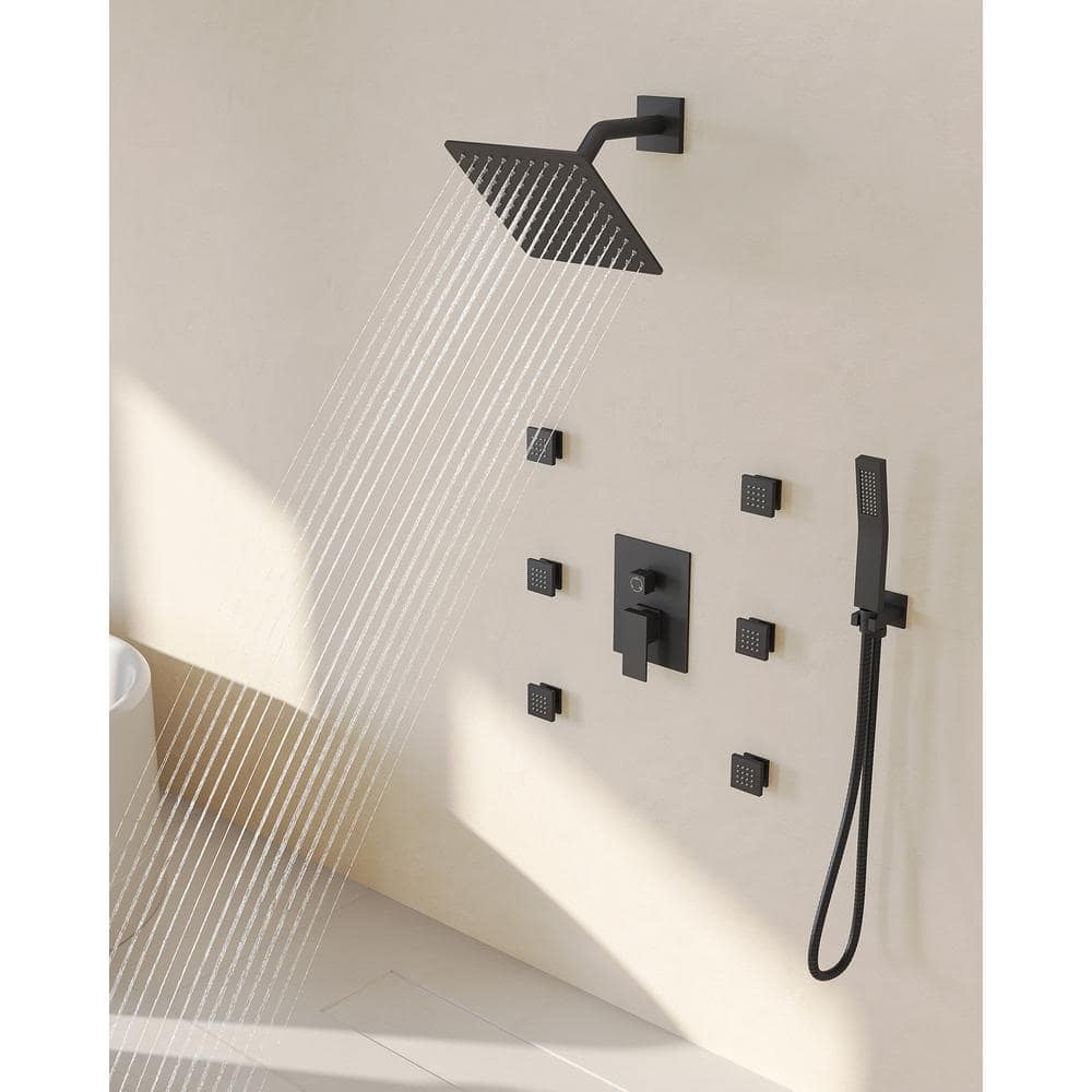 Showers Trim Set with Valve 3-Spray Dual Wall Mount 10 in. Fixed and ...