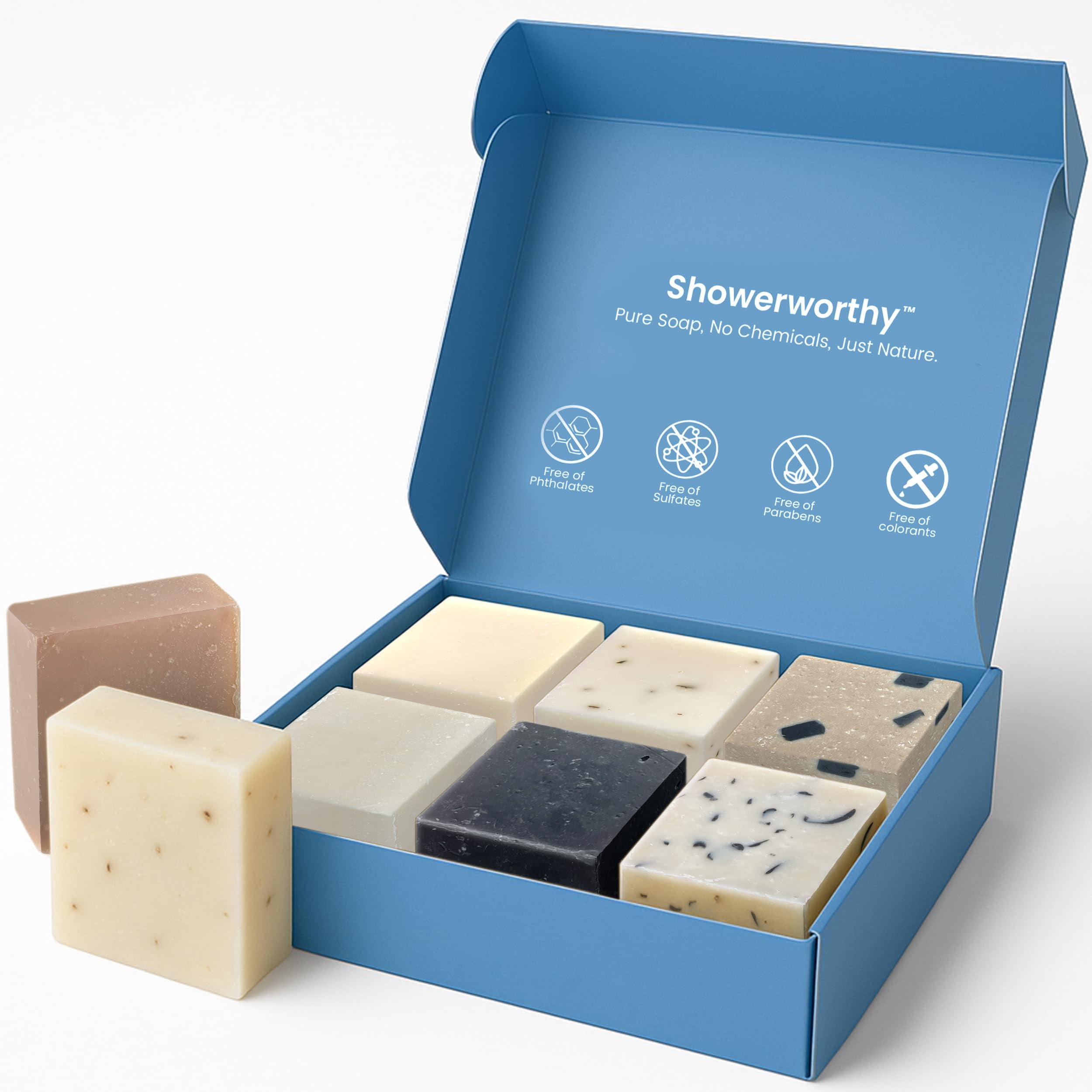 Showerworthy Natural Bar Soap BCA3 8-Pack Gift Set - Handmade ...