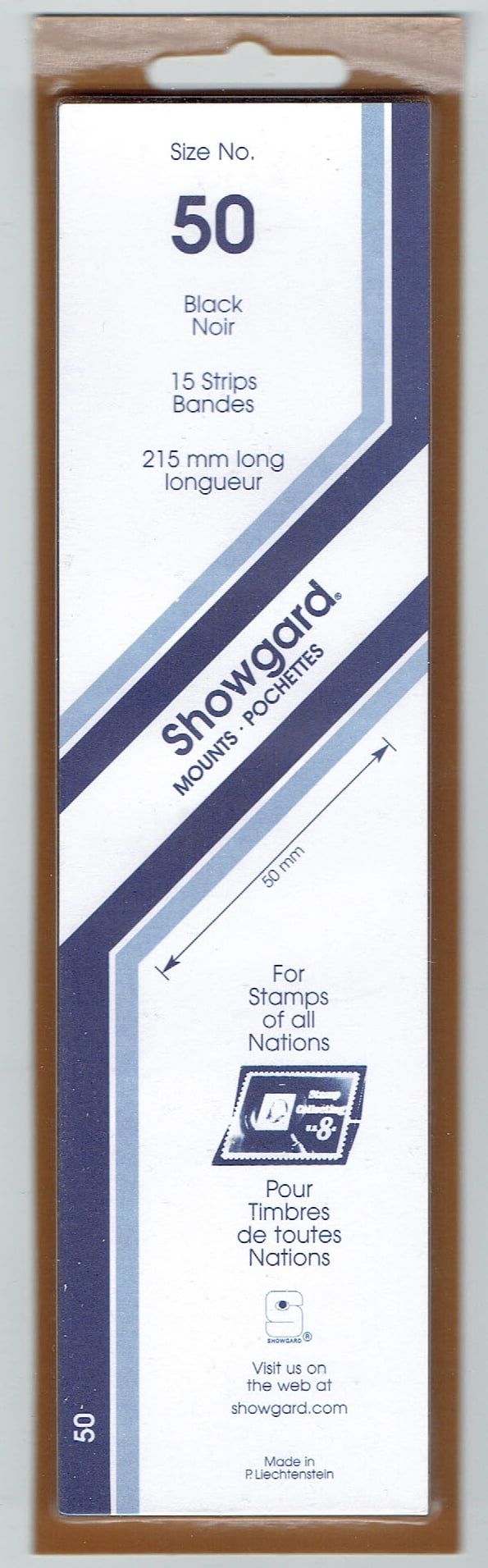 Showgard Stamp Mounts Size 50 Strip Black - Walmart.com