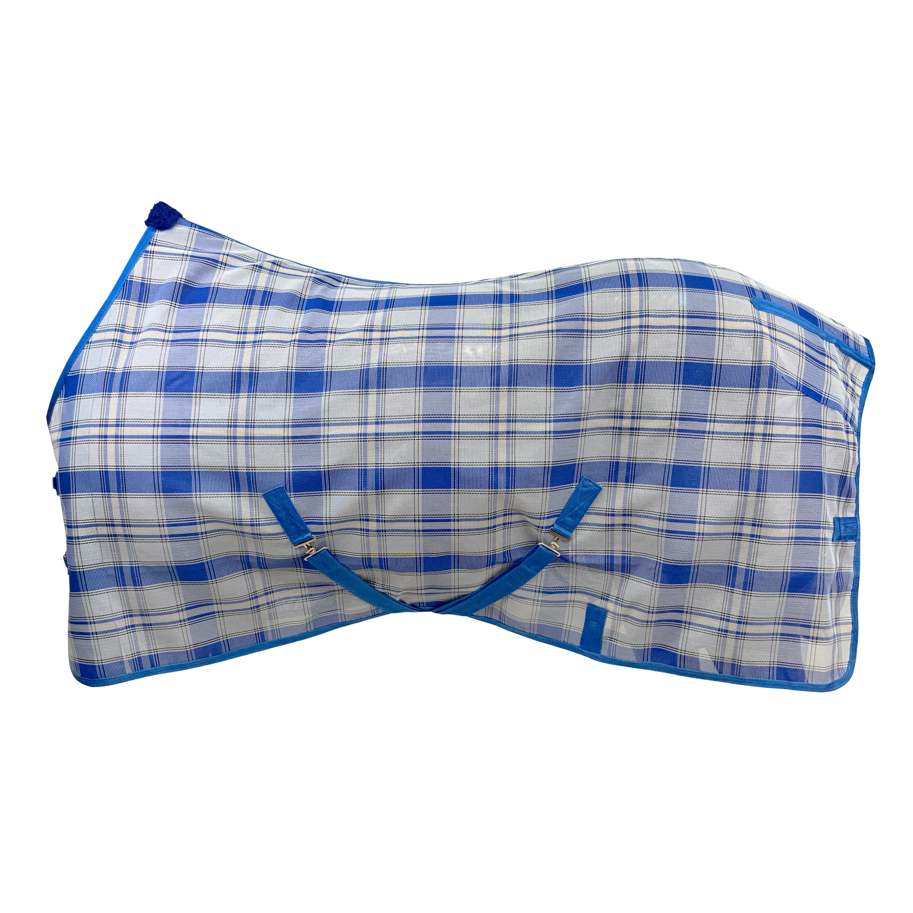 Showman 1000D Royal Blue Plaid Mesh Fly Sheet (78) - Walmart.com