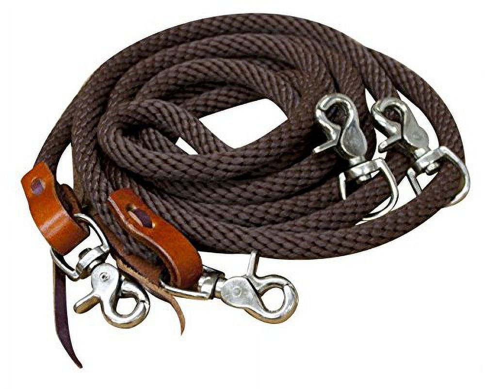 Showman 11' Round Braided Nylon Draw Reins - Walmart.com