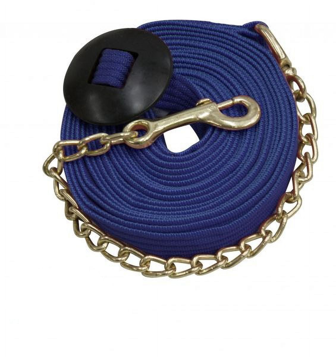Showman 25' Flat Cotton Web Lunge Line w/ Brass Chain (Blue) - Walmart.com