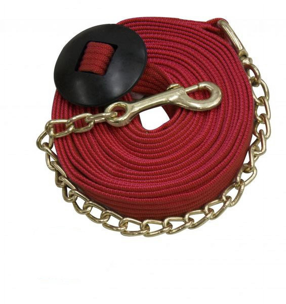 Showman 25' Flat Cotton Web Lunge Line w/ Brass Chain (Red) - Walmart.com