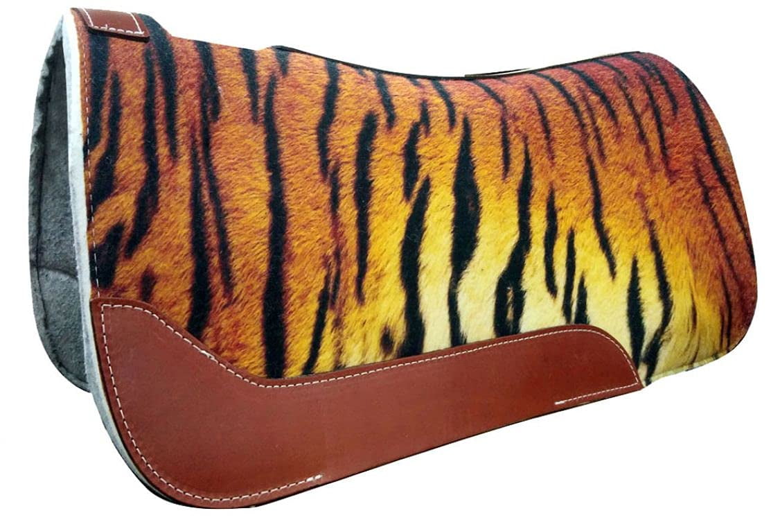 Showman 31" x 32" Tiger Print Solid Felt Saddle Pad - Walmart.com