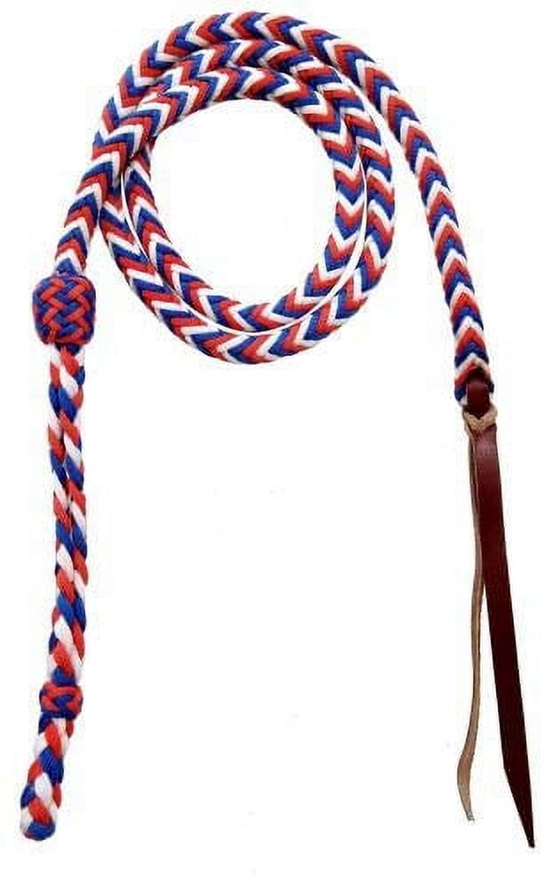 Showman 4 1/2' Red, White & Blue Braided Nylon Over & Under Whip ...