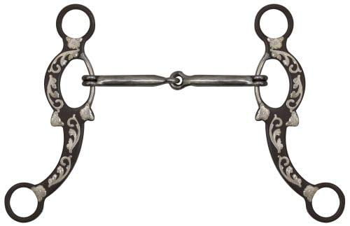 Showman 5" Brown Snaffle Bit w/ Engraved Silver Overlays - Walmart.com