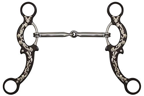 Showman 5" Brown Steel Snaffle Bit w/ Silver Filigree Overlay - Walmart.com
