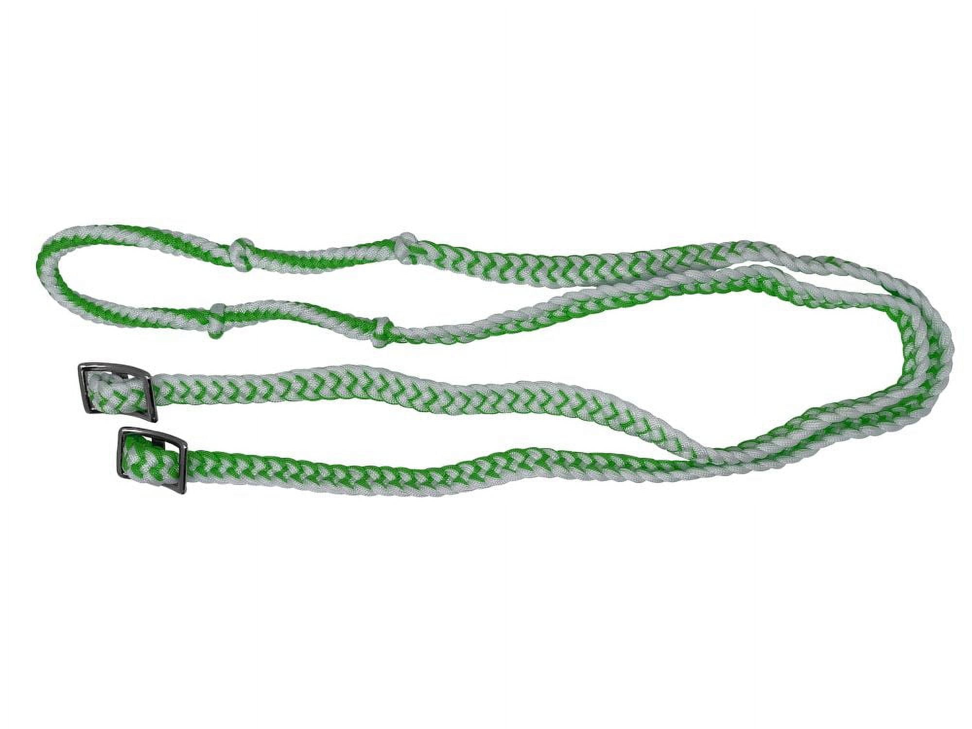 Showman 7' Long Braided Nylon Barrel Reins w/ Easy Grip Knots (Green ...