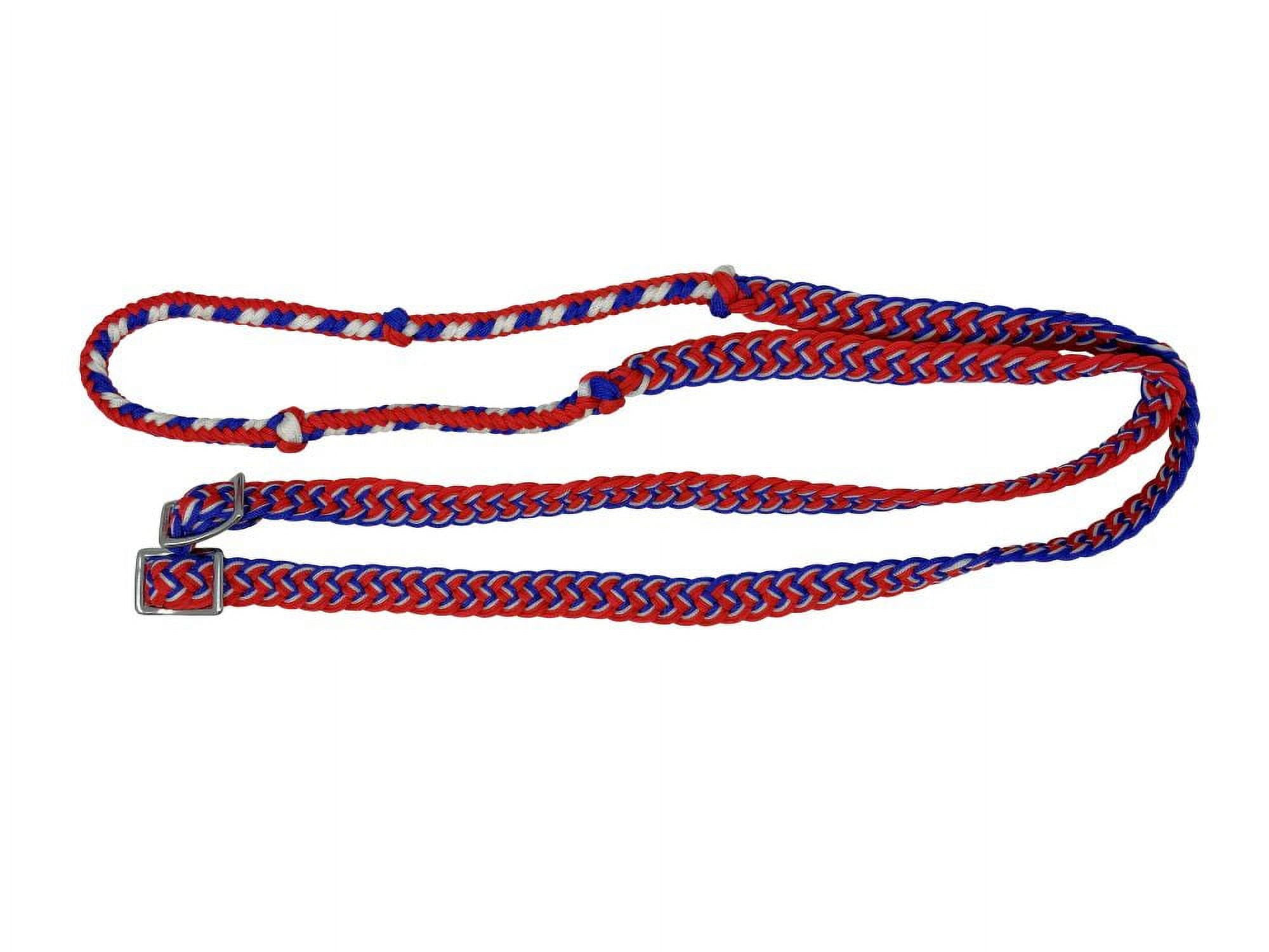 Showman 7' Long Braided Nylon Barrel Reins w/ Easy Grip Knots (Red ...