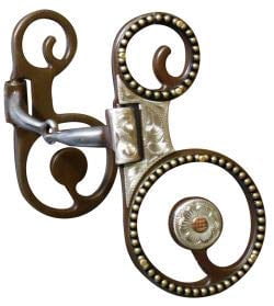 Showman Antique Brown Snaffle Bit w/ Engraved Silver Overlay - Walmart.com