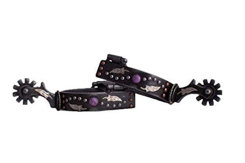Showman Antique Gray Steel Spurs w/ Purple Marbles and Silver Leaf ...