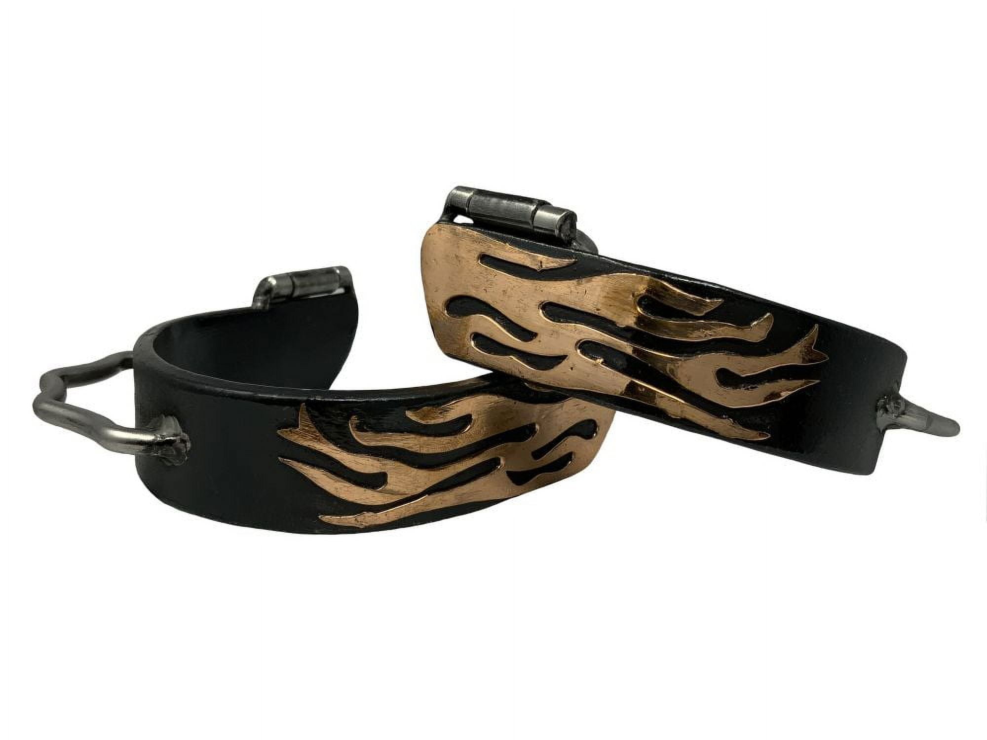 Showman Black Steel Bumper Spurs w/ Copper Flame Overlay - Walmart.com