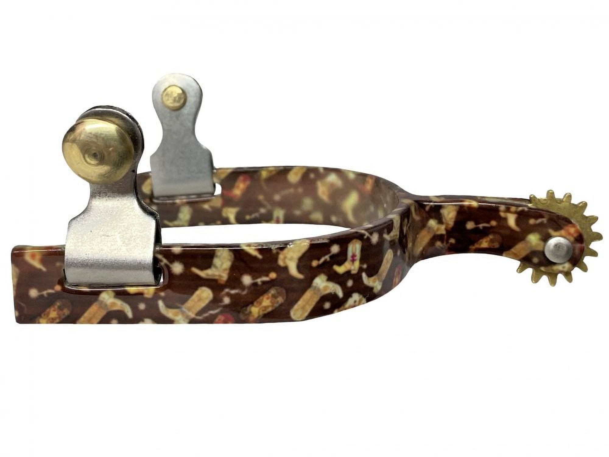 Showman Boot Print Stainless Steel Spurs - Walmart.com