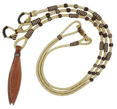 Showman Braided Natural Rawhide Romal Reins w/ Leather Popper - Walmart.com