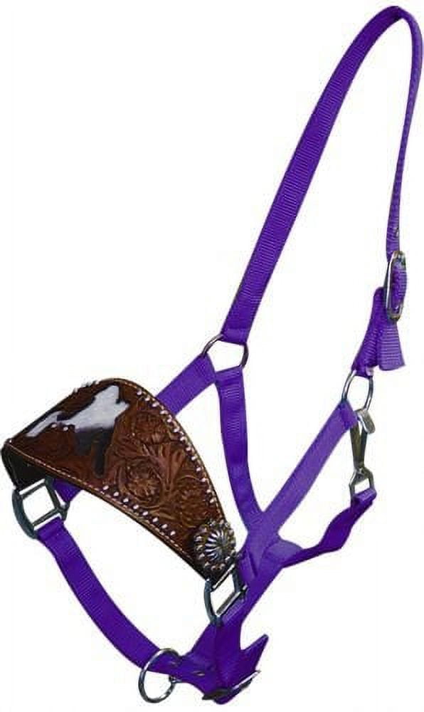 Showman Bronc Halter w/ Floral Tooled Leather Noseband & Genuine ...