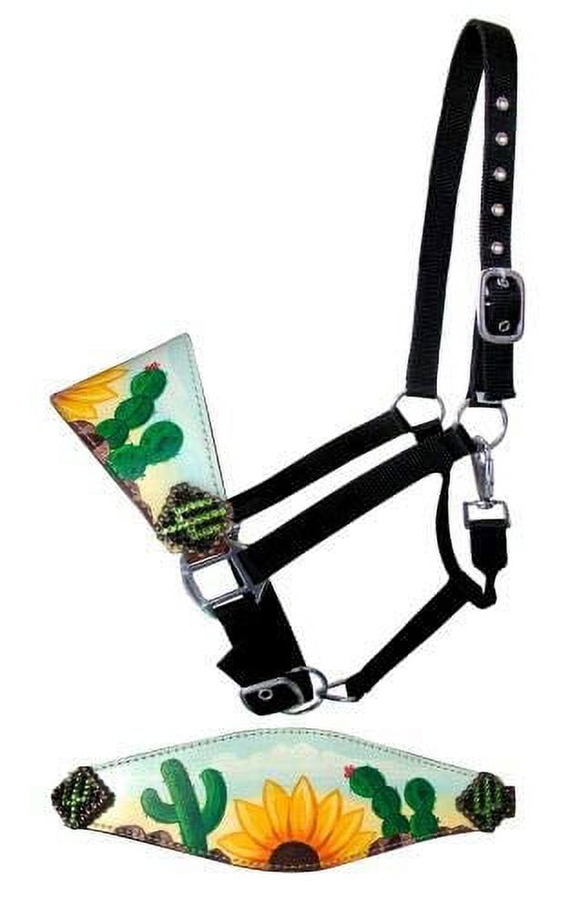 Showman Bronc Halter w/ Sunflower & Cactus Leather Noseband - Walmart.com