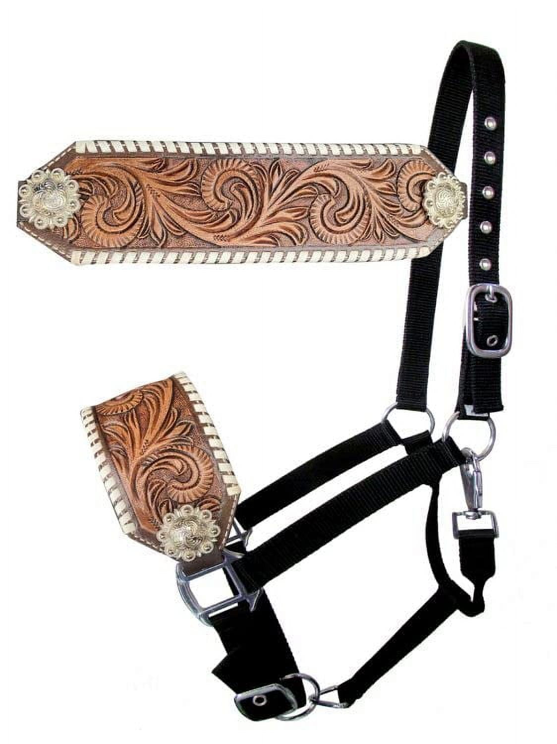 Showman Bronc Halter w/ Two-Tone Floral Tooled Leather Noseband ...
