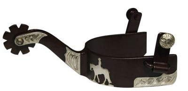 Showman Brown Steel Spurs w/ Engraved Silver Accents & Horse & Rider ...