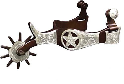 Showman Brown Steel Spurs w/ Engraved Silver Overlay & Texas Star ...