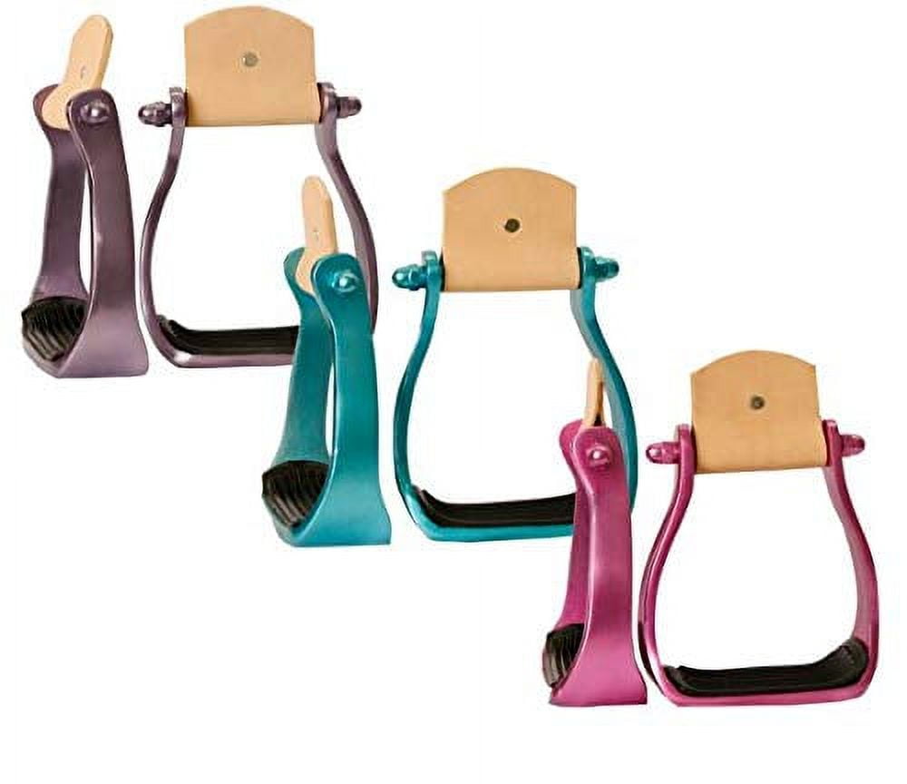 Showman Color Coated Lightweight Aluminum Western Stirrups w/ Rubber ...