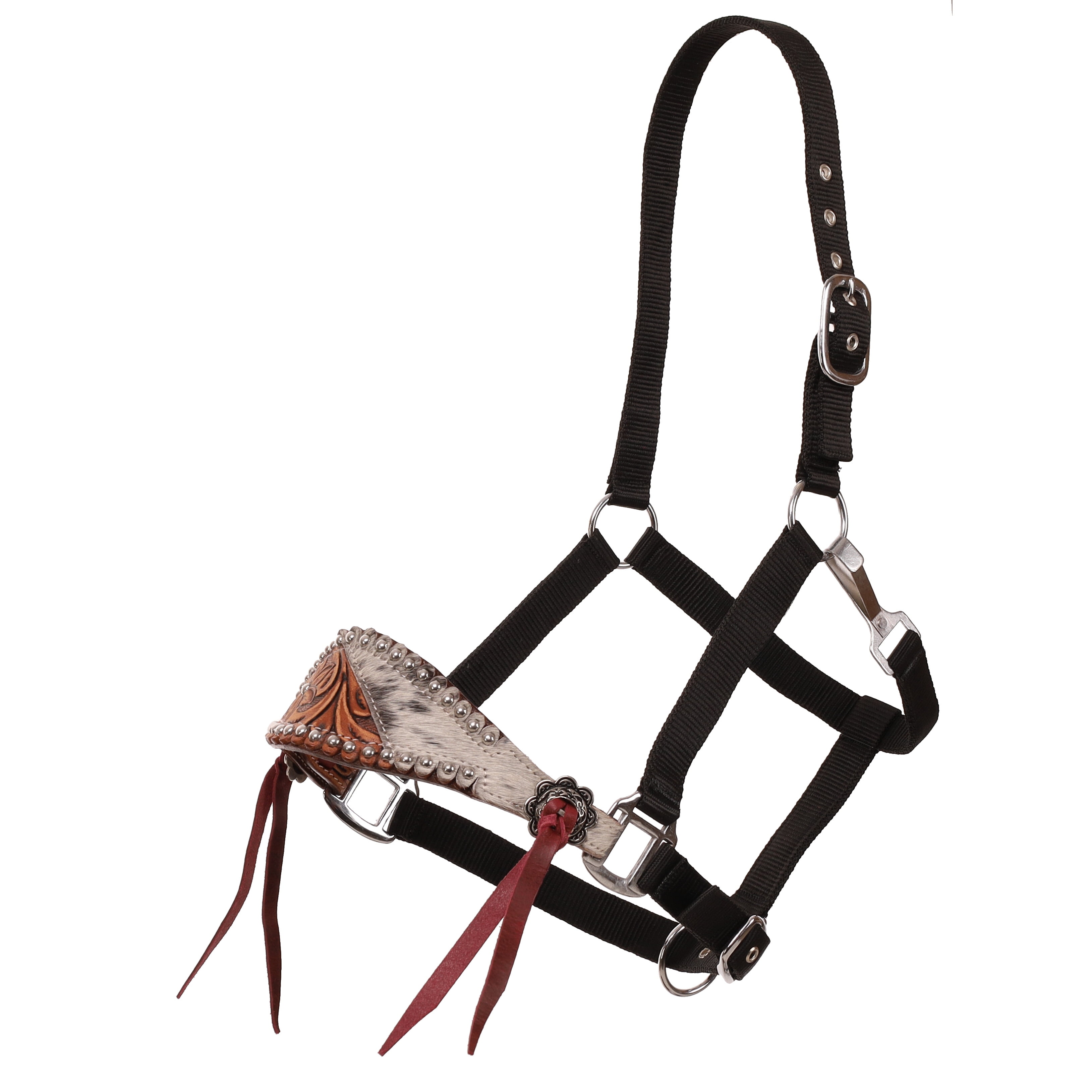 Showman Cowpuncher Black Nylon Bronc Halter - Walmart.com