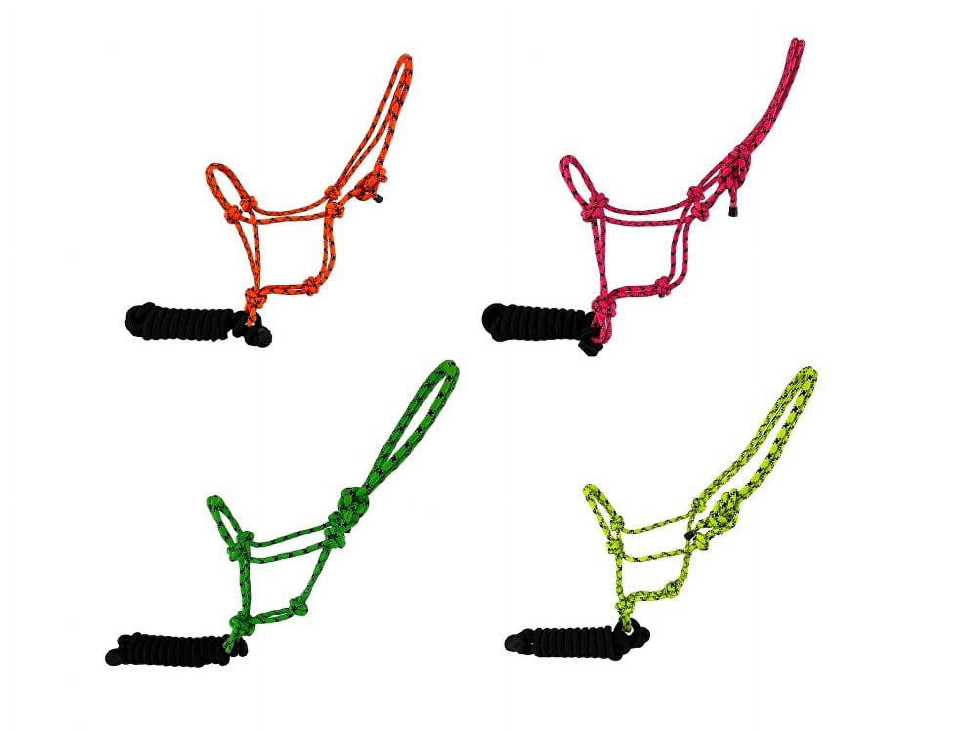 Showman Fluorescent Speckled Cowboy Knot Halter w/ Removable Lead (Lime ...