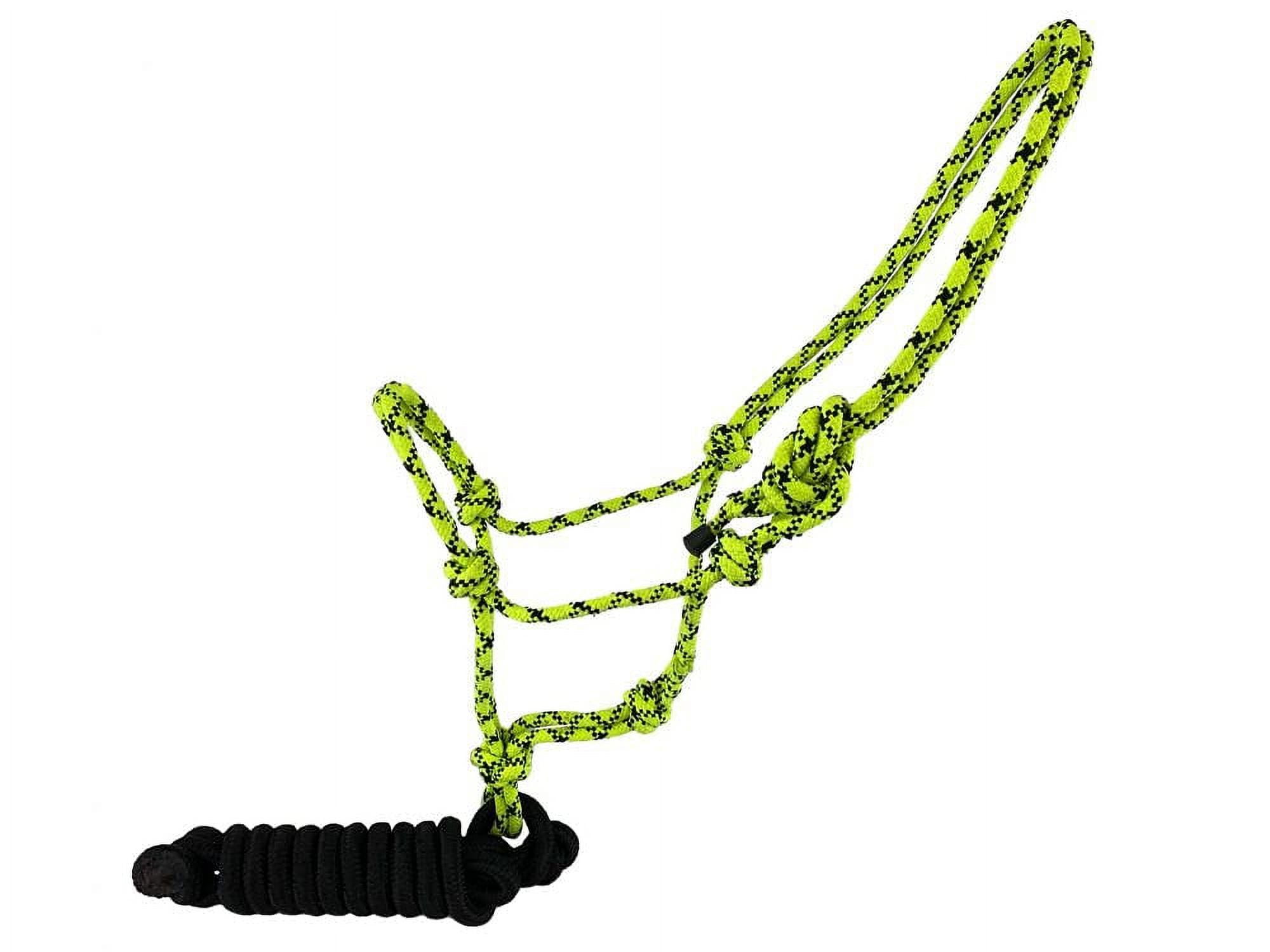 Showman Fluorescent Speckled Cowboy Knot Halter w/ Removable Lead (Yellow) - Walmart.com