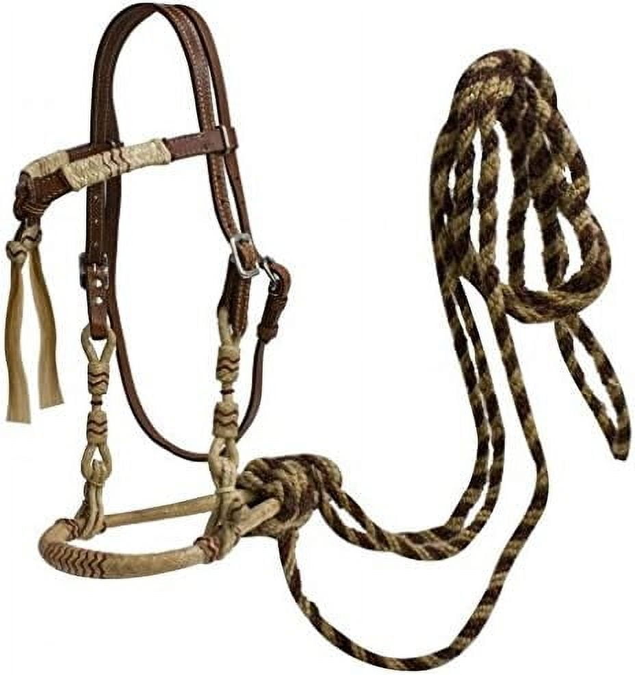 Showman Futurity Knot Headstall w/Rawhide Bosal & Horse Hair Mecate Reins - Walmart.com