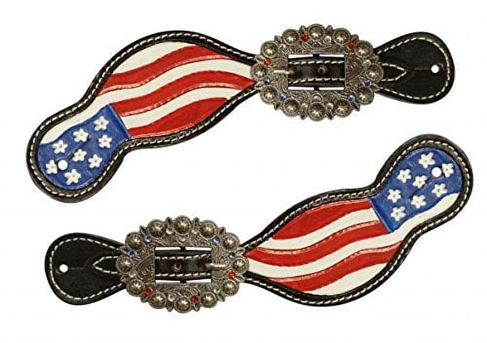 Showman Hand Painted American Flag Leather Spur Straps - Walmart.com
