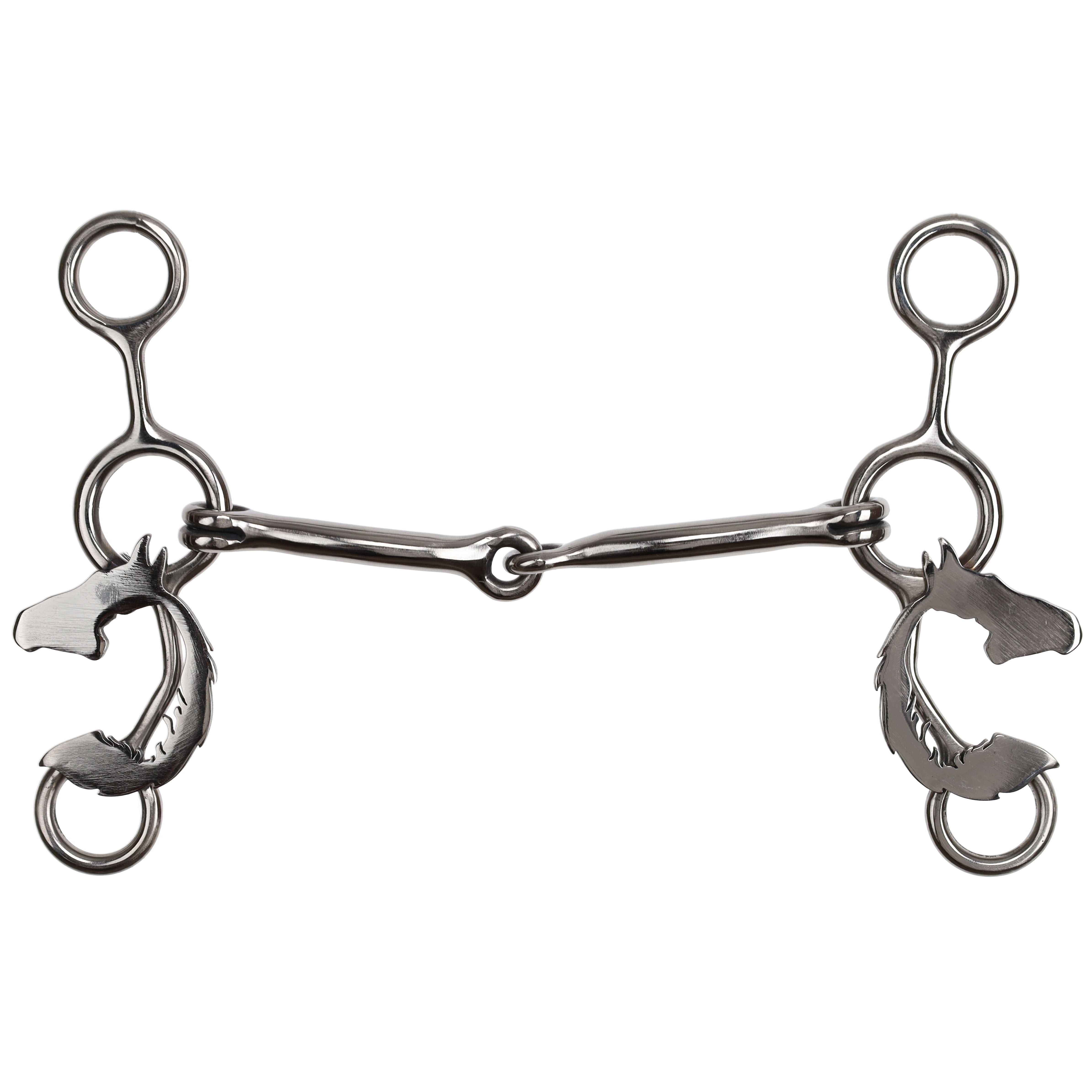 Showman Ironhorse Stainless Steel JR Cowhorse Bit w/ Smooth Snaffle ...