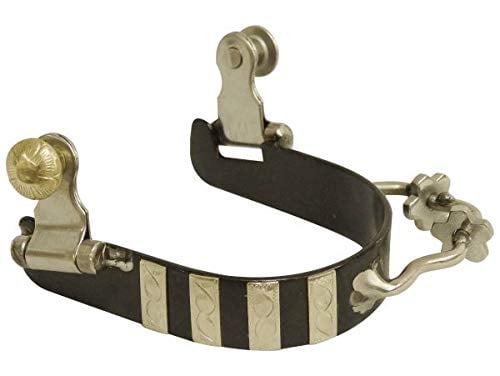 Showman Ladies Black Steel Bumper Spurs w/ Engraved Silver Bar Overlays ...