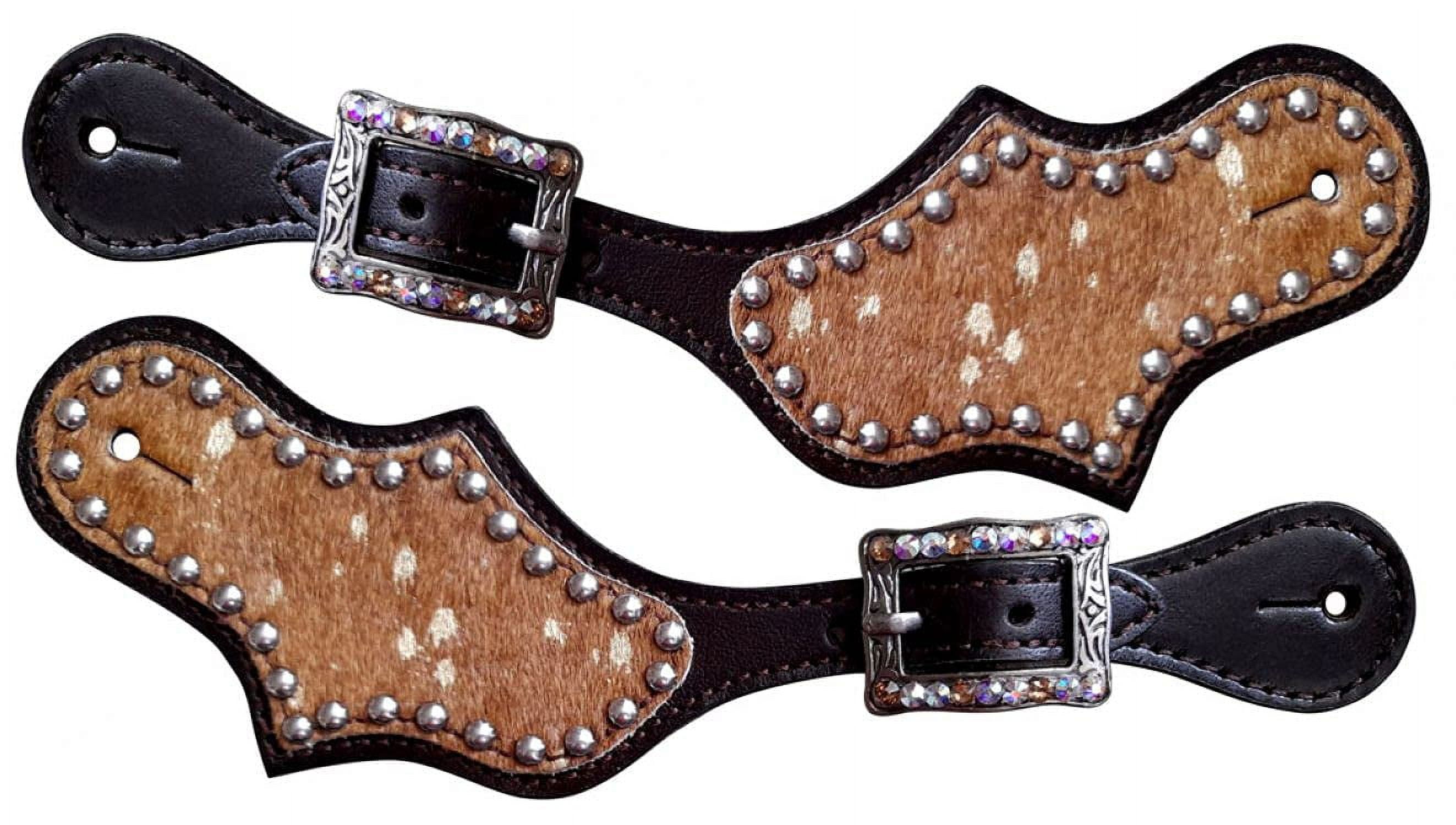 Showman Ladies Hair-On Cowhide Leather Spur Straps - Walmart.com