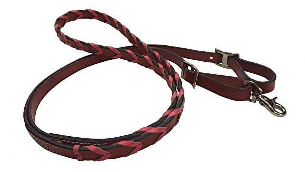Showman Leather Braided Reins w/ Colored Lacing - Walmart.com