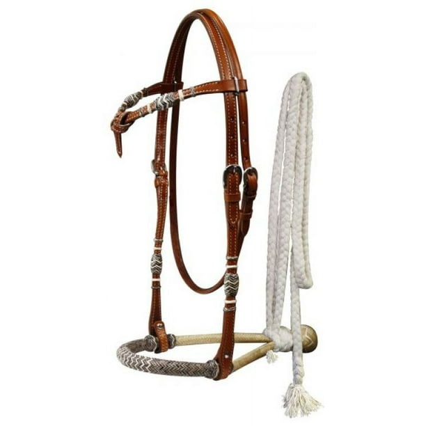 Showman Leather Futurity Knot Rawhide Core Show Bosal w/ Mecate Reins (Medium) - Walmart ...