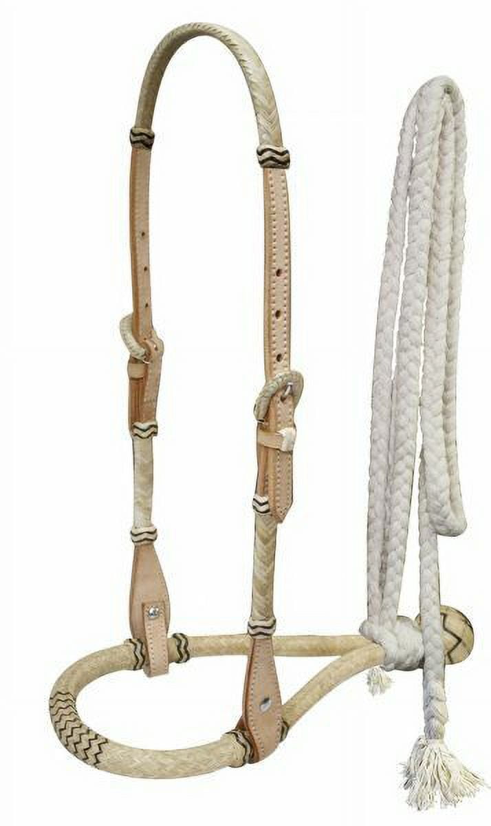 Showman Leather Rawhide Braided Show Bosal w/ Mecate Cotton Reins ...