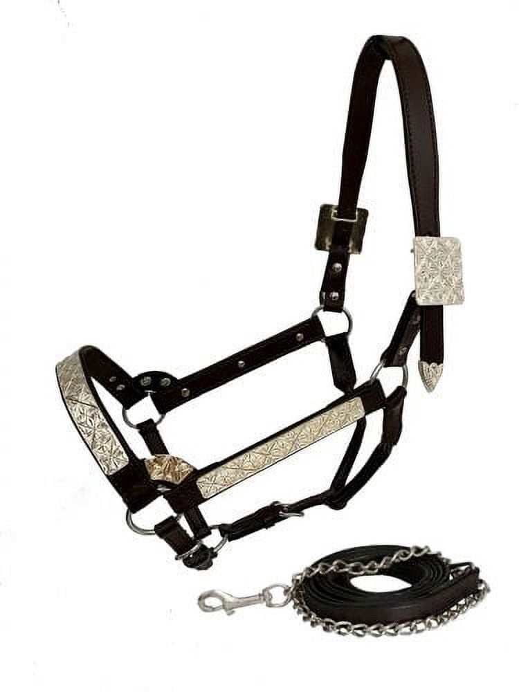 Showman Leather Show Halter w/ Floral Engraved Silver Accents - Walmart.com