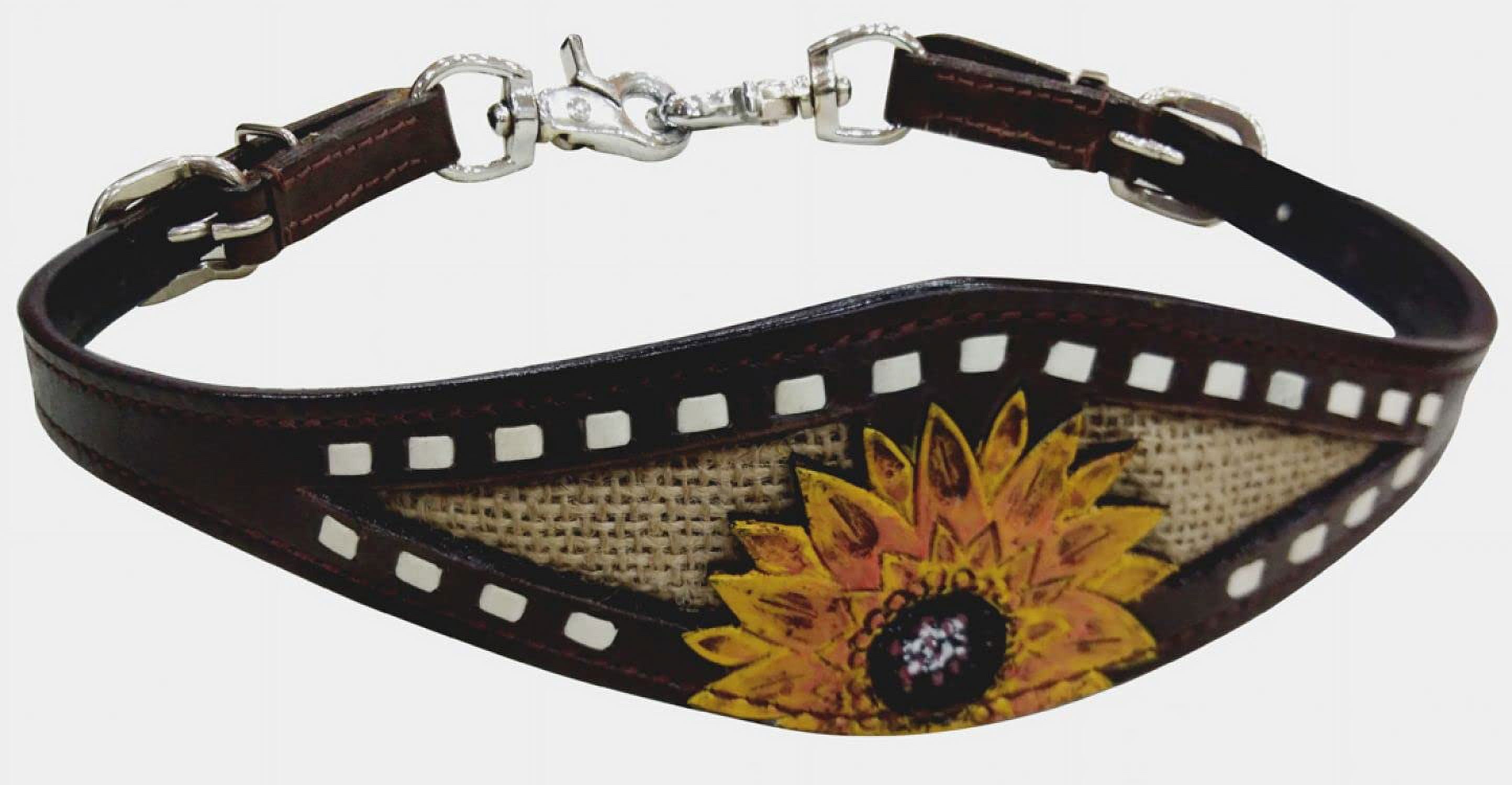 Showman Leather Wither Strap w/ Sunflower Accent & Burlap Inlay ...