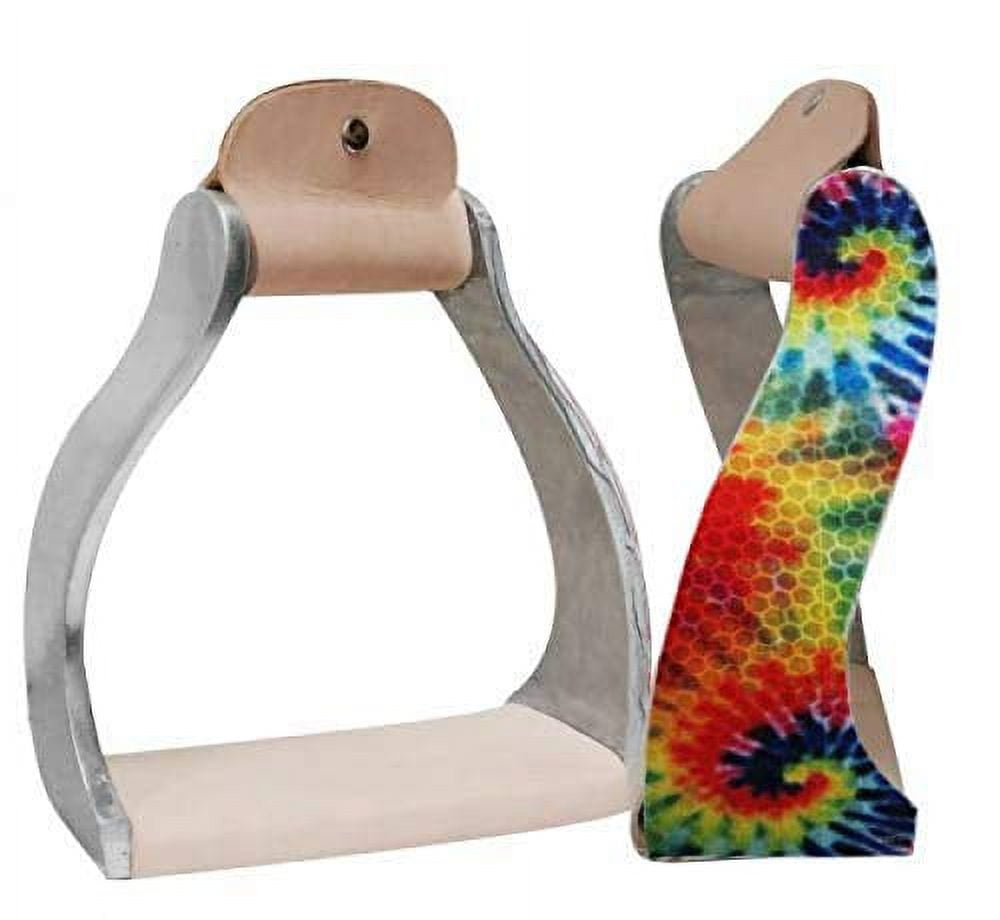 Showman Lightweight Twisted Angled Aluminum Stirrups w/ Shimmering Tie ...