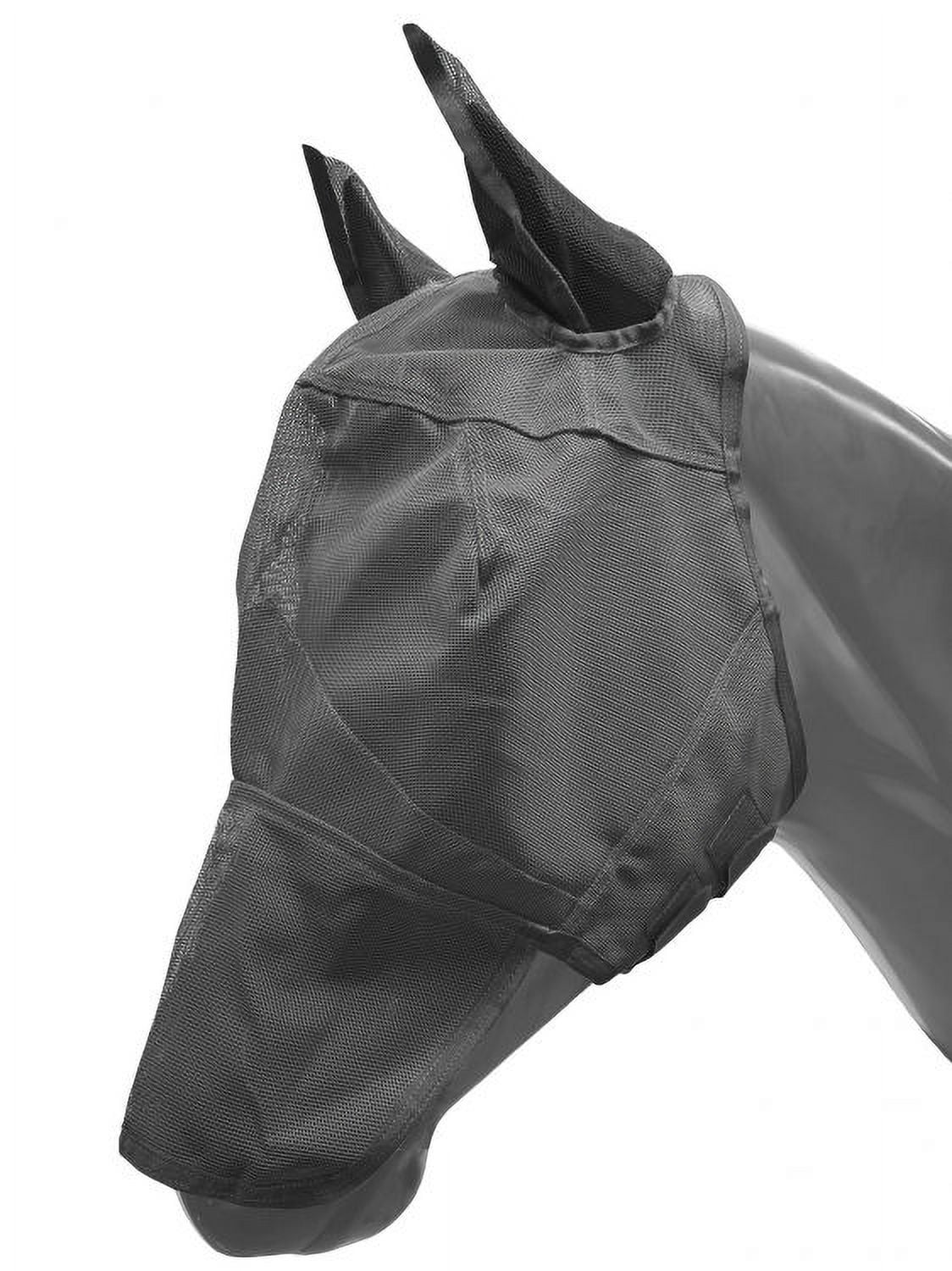 Showman Long Nose Mesh Rip Resistant Fly Mask w/ Ears (Gray, Average ...