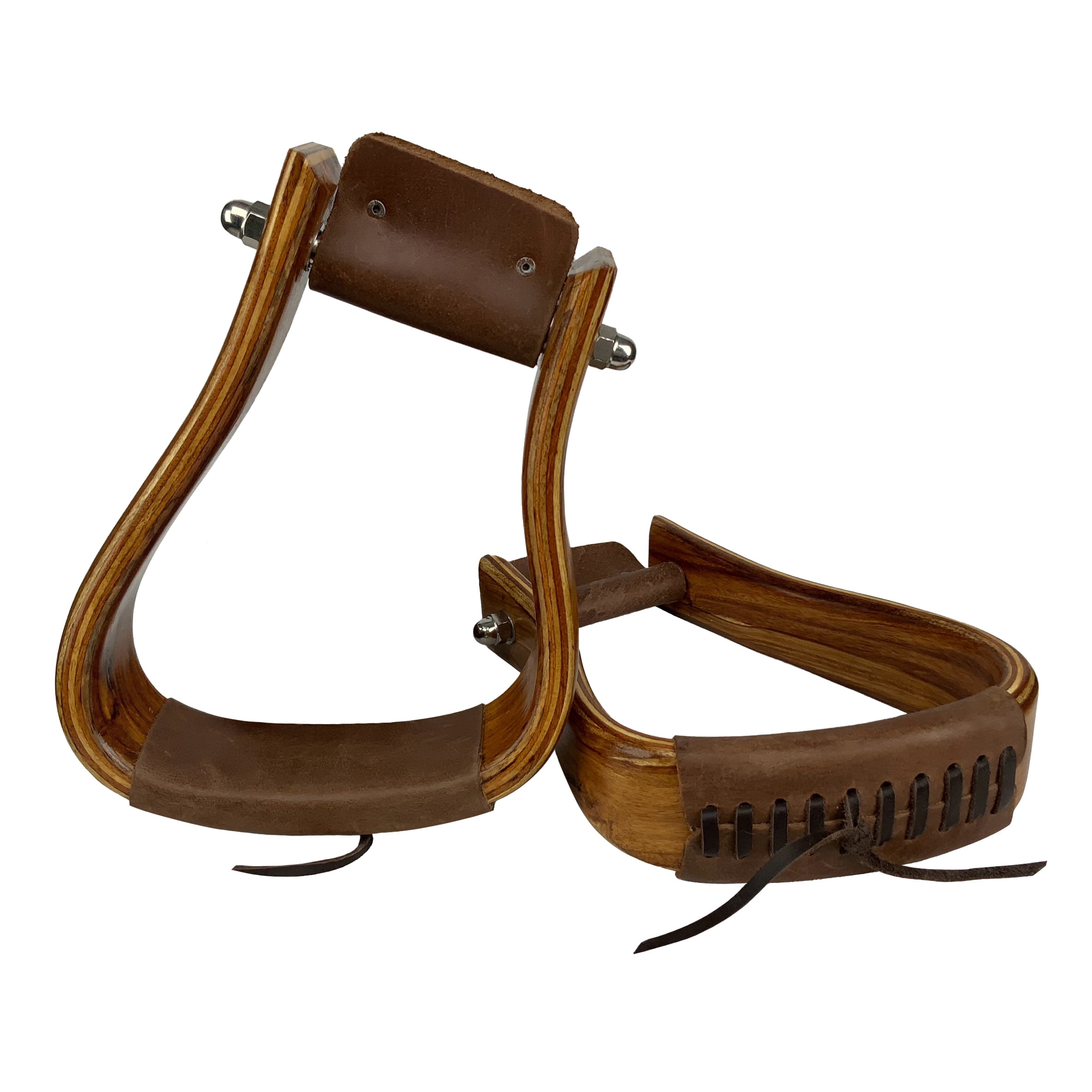 Showman Mahogany Angled Flat Bottom Stirrups - Walmart.com