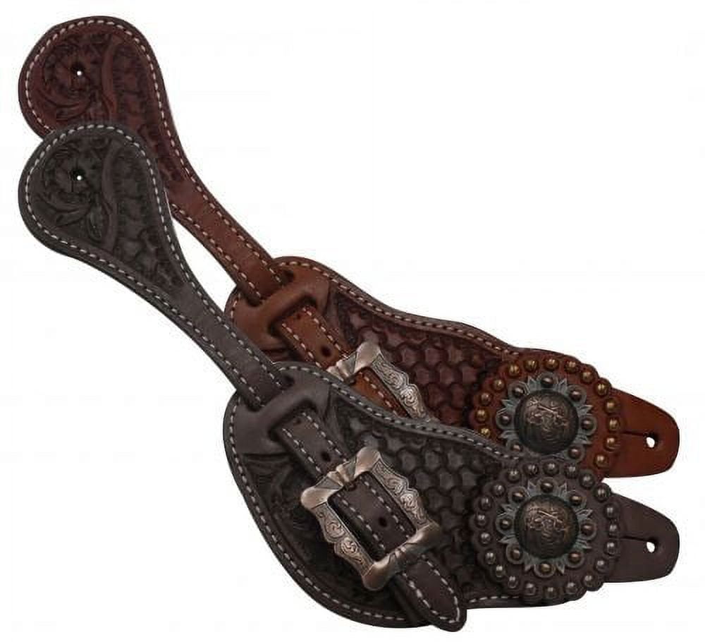 Showman Men's Argentina Cow Leather Crossed Guns Concho Spur Straps ...