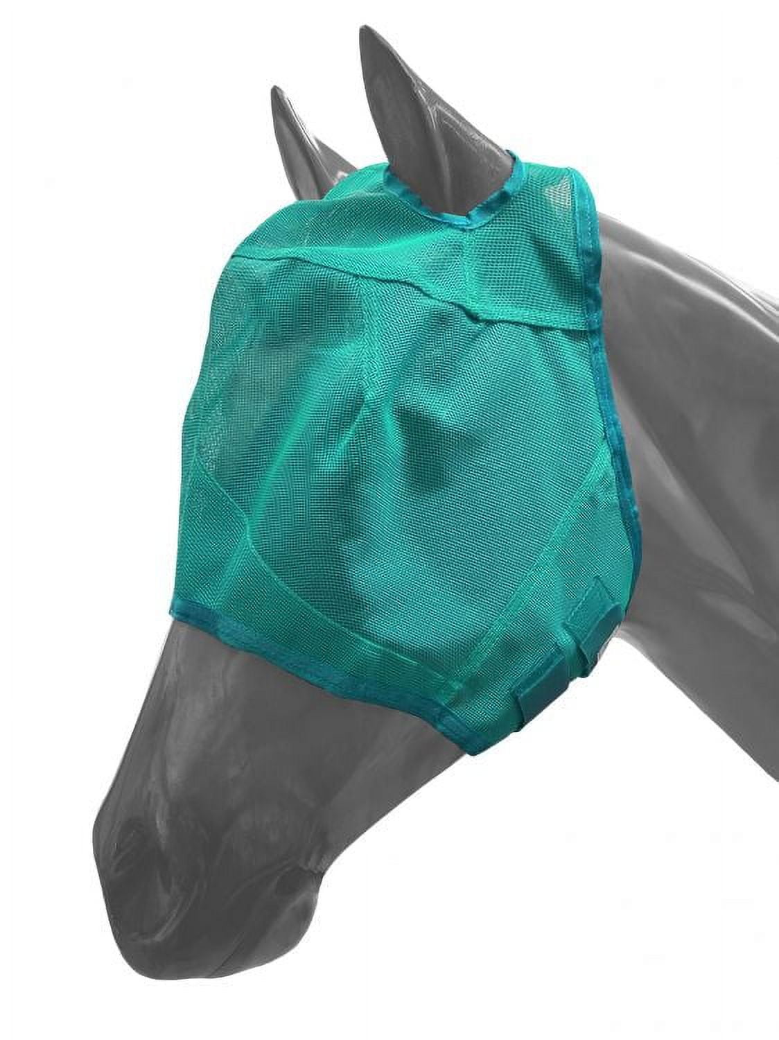 Showman Mesh Rip Resistant Fly Mask w/ Velcro Closure (Teal, Large ...