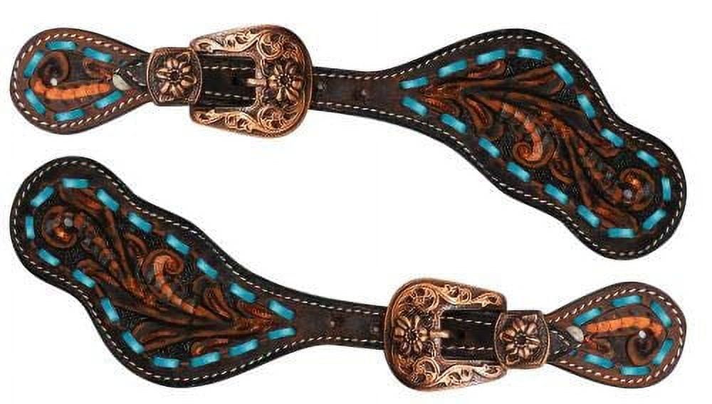 Showman Metallic Copper Painted Leather Spur Straps w/ Buck Stitch ...